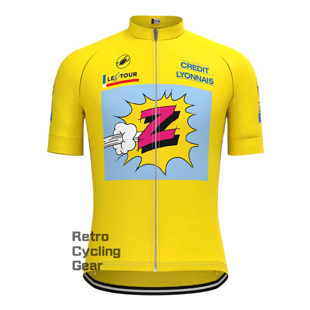 Z Yellow Retro Short Sleeve Cycling Jersey – Retro Cycling Gear