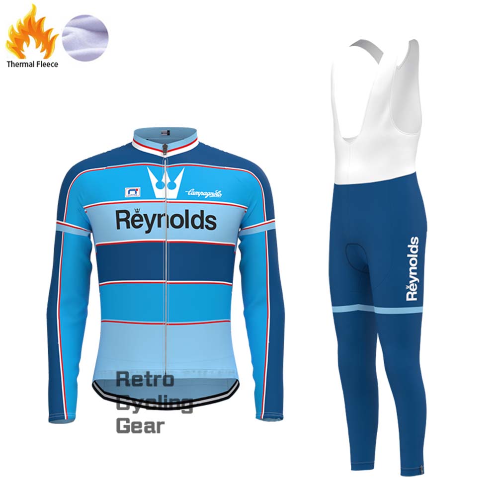 1990s blue Reynolds Fleece Retro Long Cycling Kits – Retro Cycling Gear