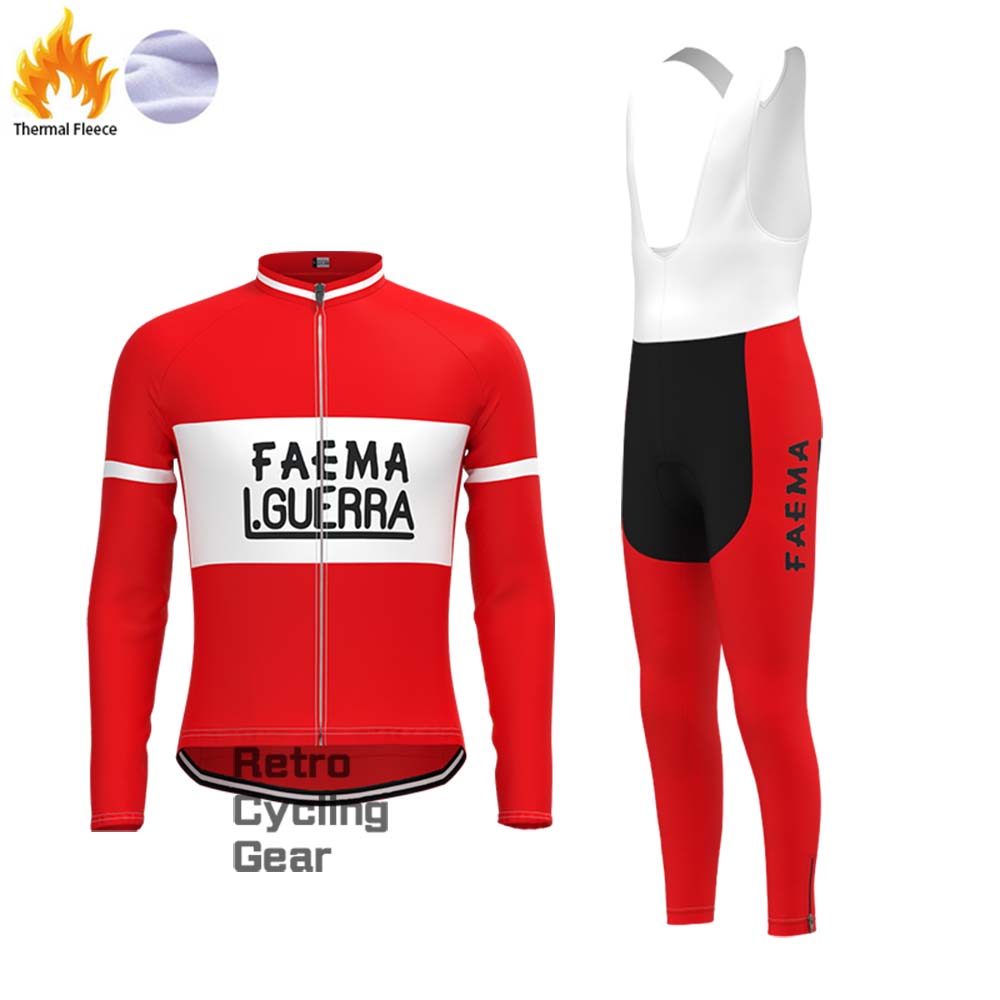 Red FAEMA Fleece Retro Long Cycling Kits – Retro Cycling Gear
