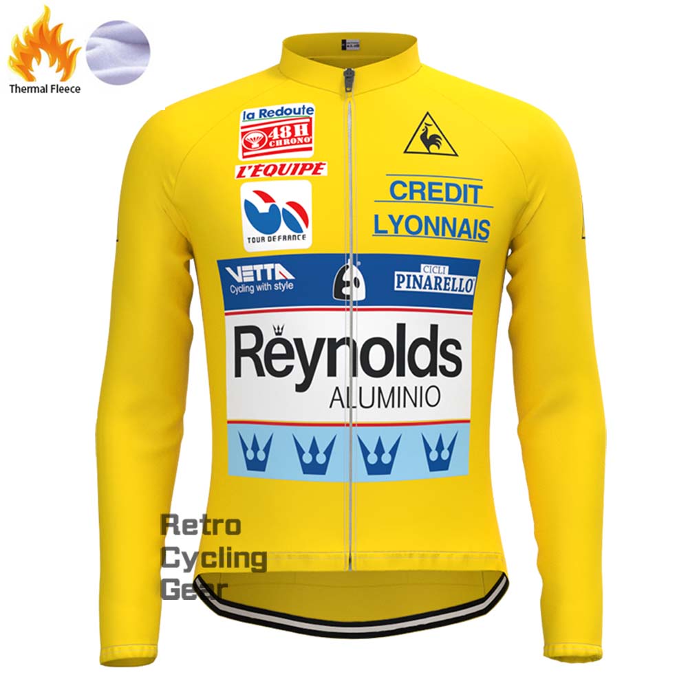 1990s yellow Reynolds Fleece Retro Long Cycling Kits – Retro Cycling Gear