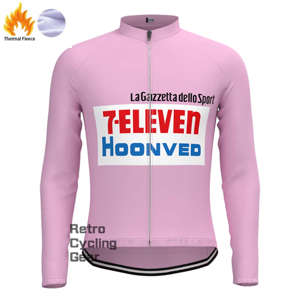 7-ELEVEN Pink Fleece Retro Long Sleeves Jerseys – Retro Cycling Gear