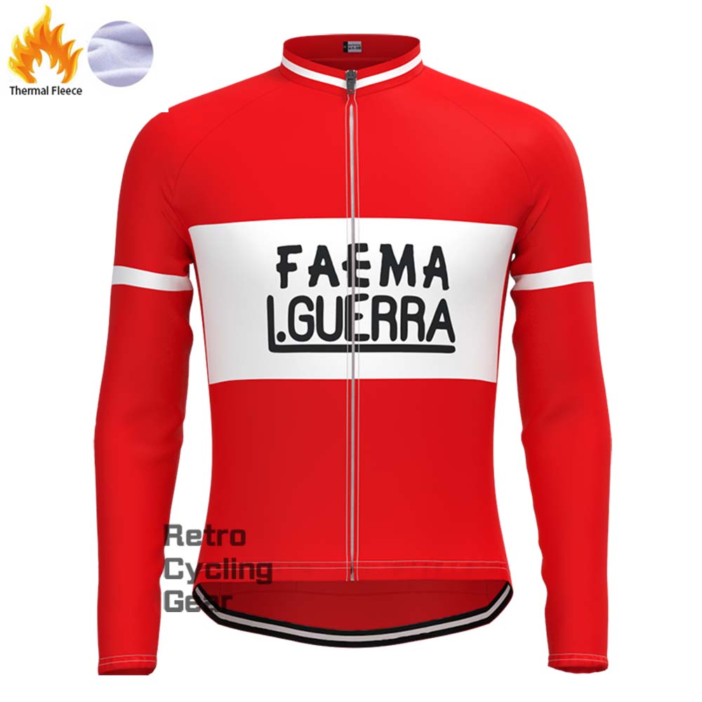Red FAEMA Fleece Retro Long Cycling Kits – Retro Cycling Gear