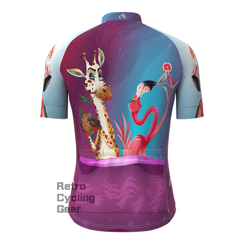 Giraffe & Flamingo Cycling Short Sleeves Cycling Jersey – Retro Cycling ...