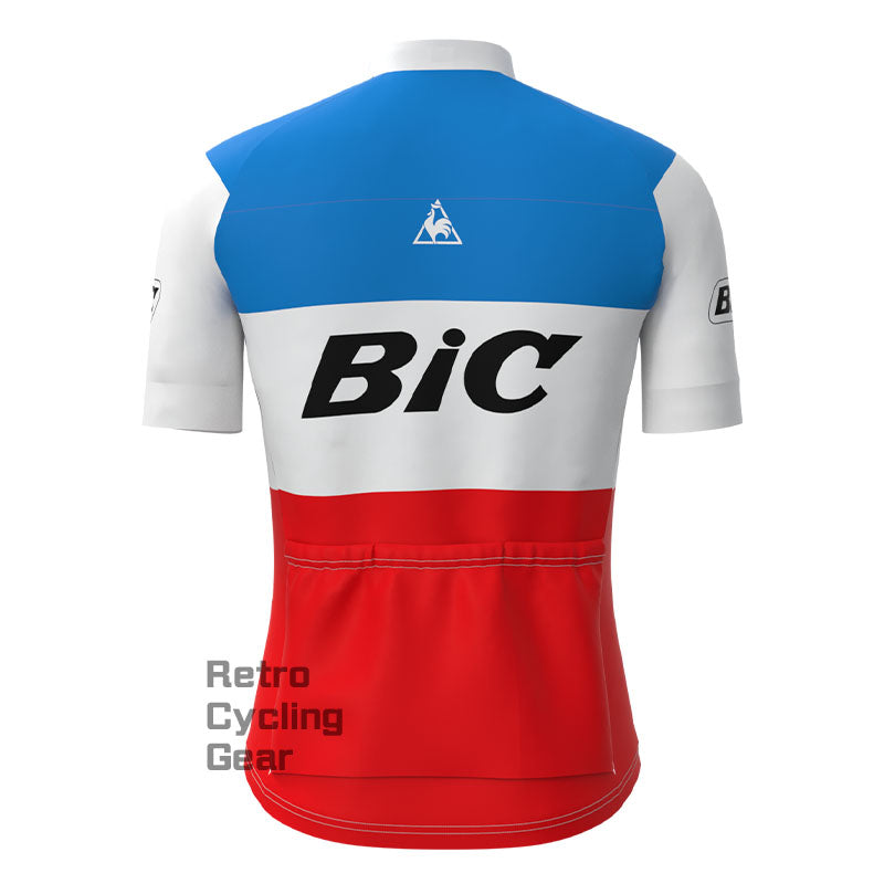 BIC White Blue Retro Short Sleeve Cycling Kit – Retro Cycling Gear
