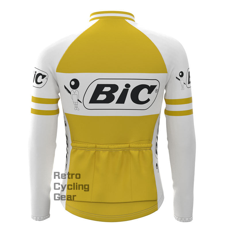 BIC Yellow Retro Long Sleeve Cycling Kit – Retro Cycling Gear
