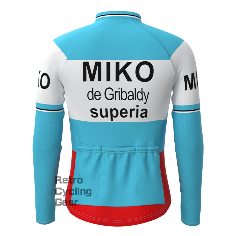 MIKO Blue Retro Long Sleeve Cycling Kit – Retro Cycling Gear