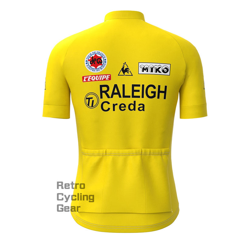 RALEIGH Gelbes Retro-Kurzarm-Radsport-Set – Retro Cycling Gear