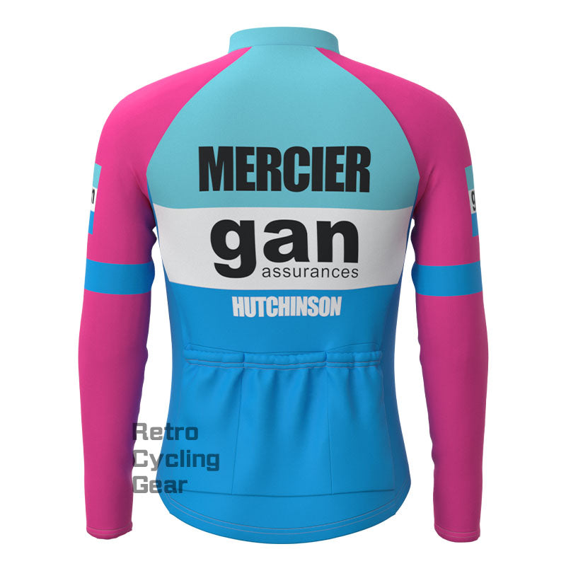 gan Blue-Pink Retro Long Sleeve Cycling Kit – Retro Cycling Gear