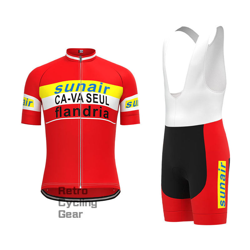 sunair Red-Yellow Retro Short Sleeve Cycling Kit – Retro Cycling Gear